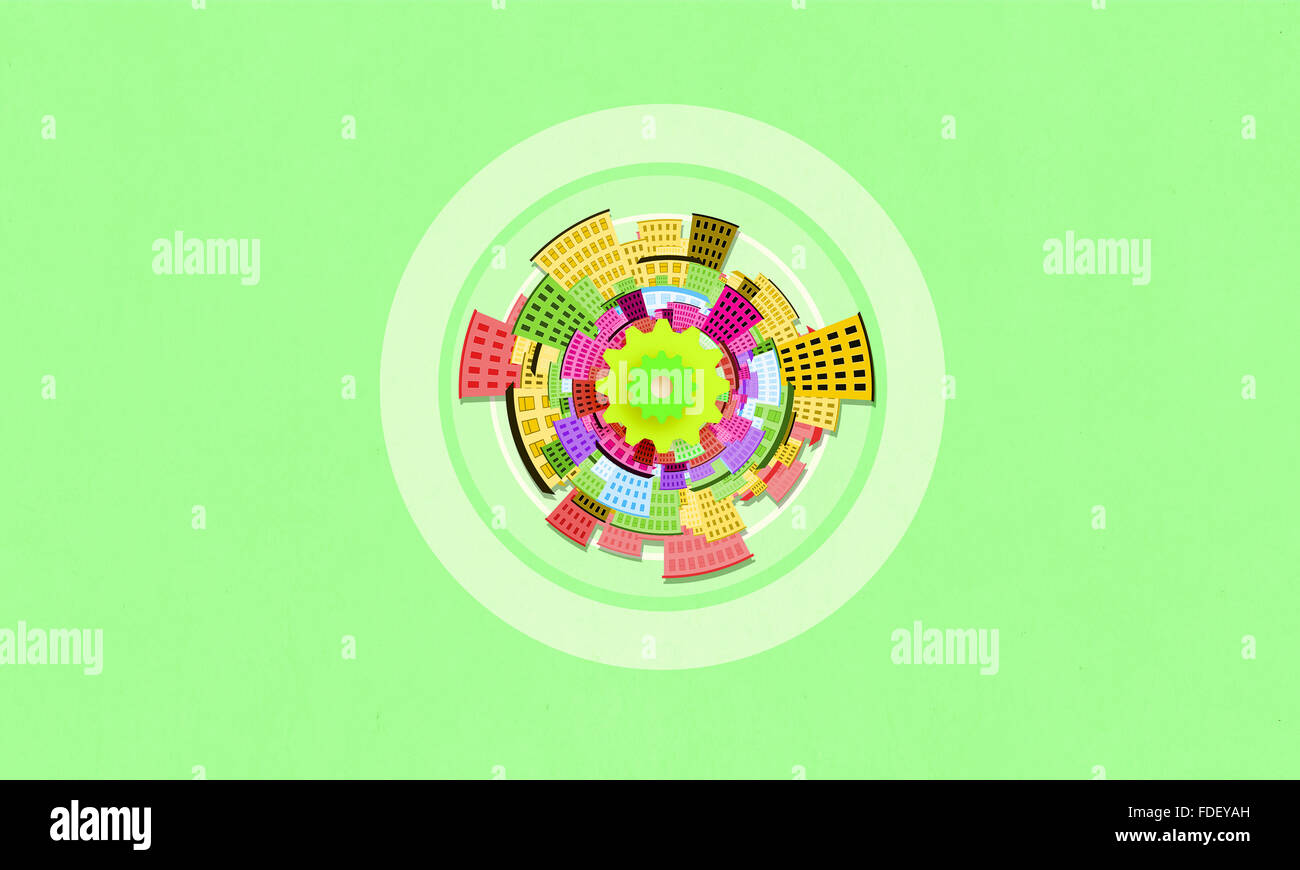 Composite collage with modern city landmarks and buildings Stock Photo ...