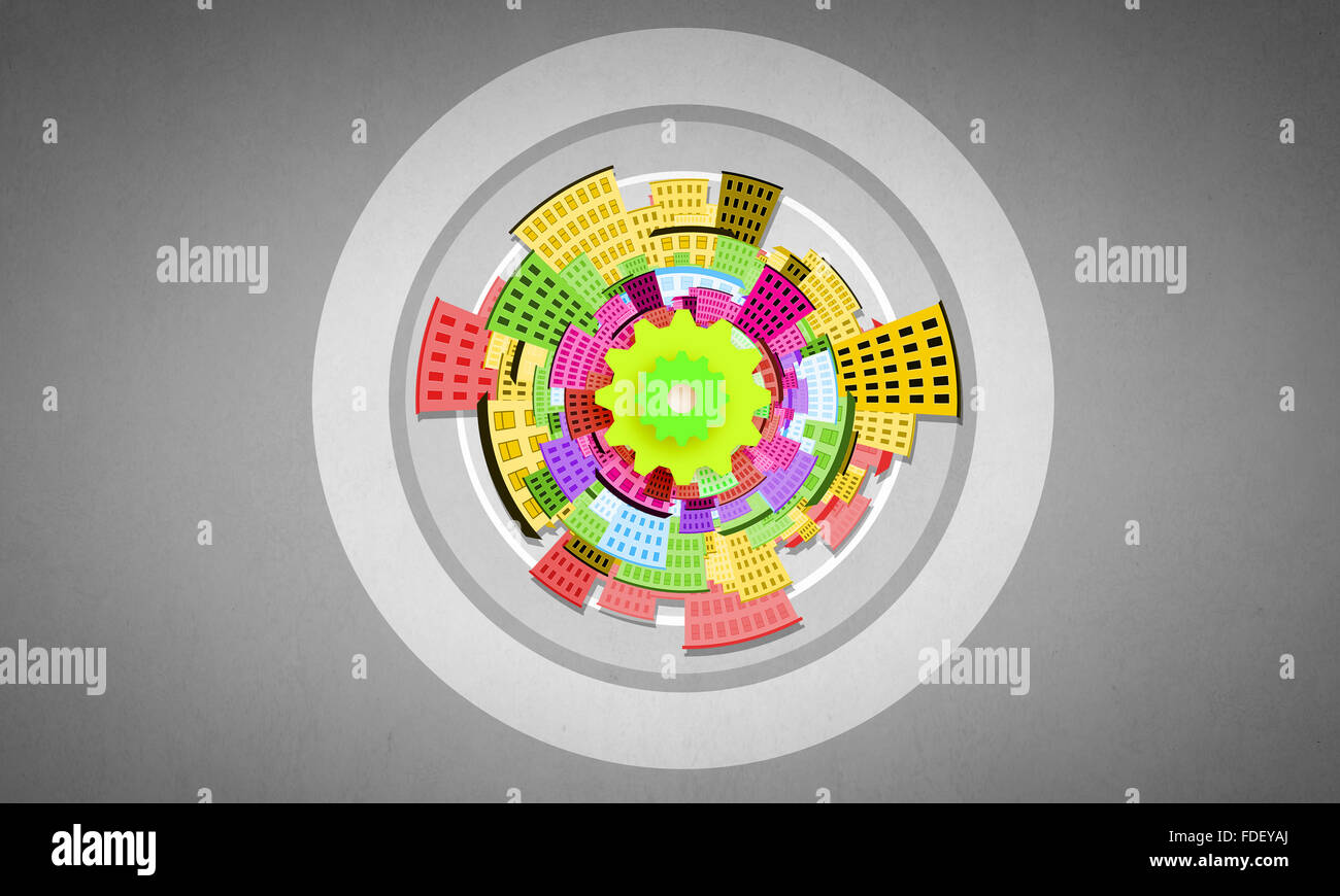 Composite collage with modern city landmarks and buildings Stock Photo ...