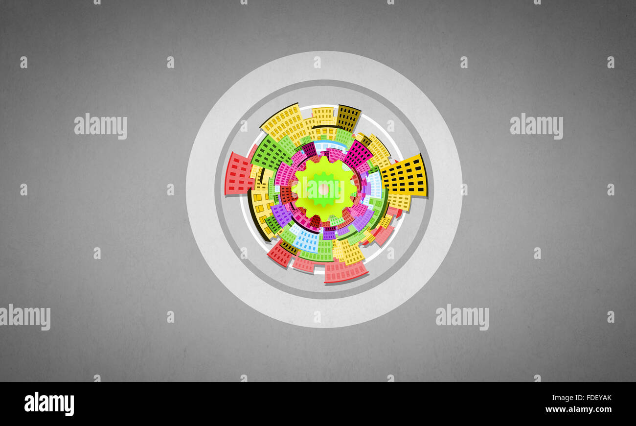 Composite collage with modern city landmarks and buildings Stock Photo ...