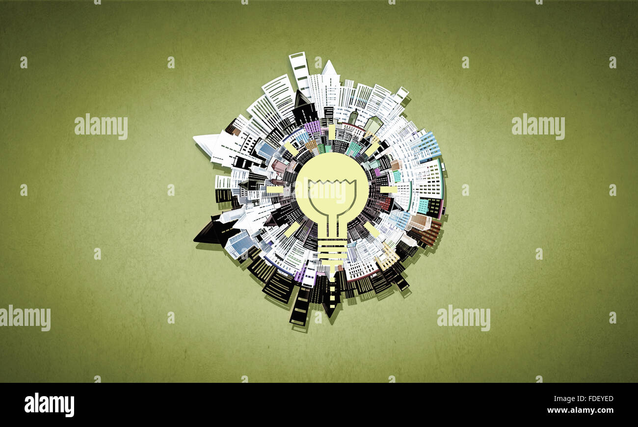 Composite collage with modern city landmarks and buildings Stock Photo ...