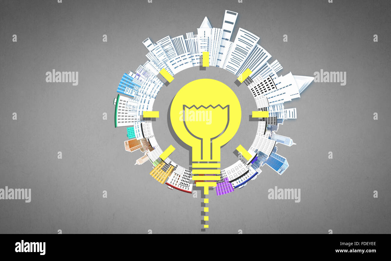 Composite collage with modern city landmarks and buildings Stock Photo ...