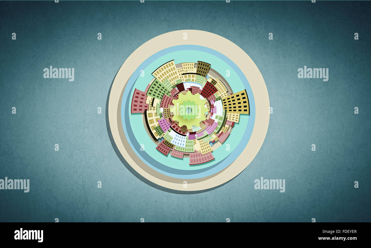 Composite collage with modern city landmarks and buildings Stock Photo ...