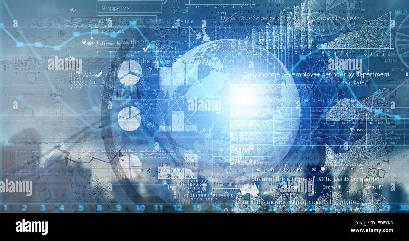 Background image with digital diagrams and graphs Stock Photo - Alamy