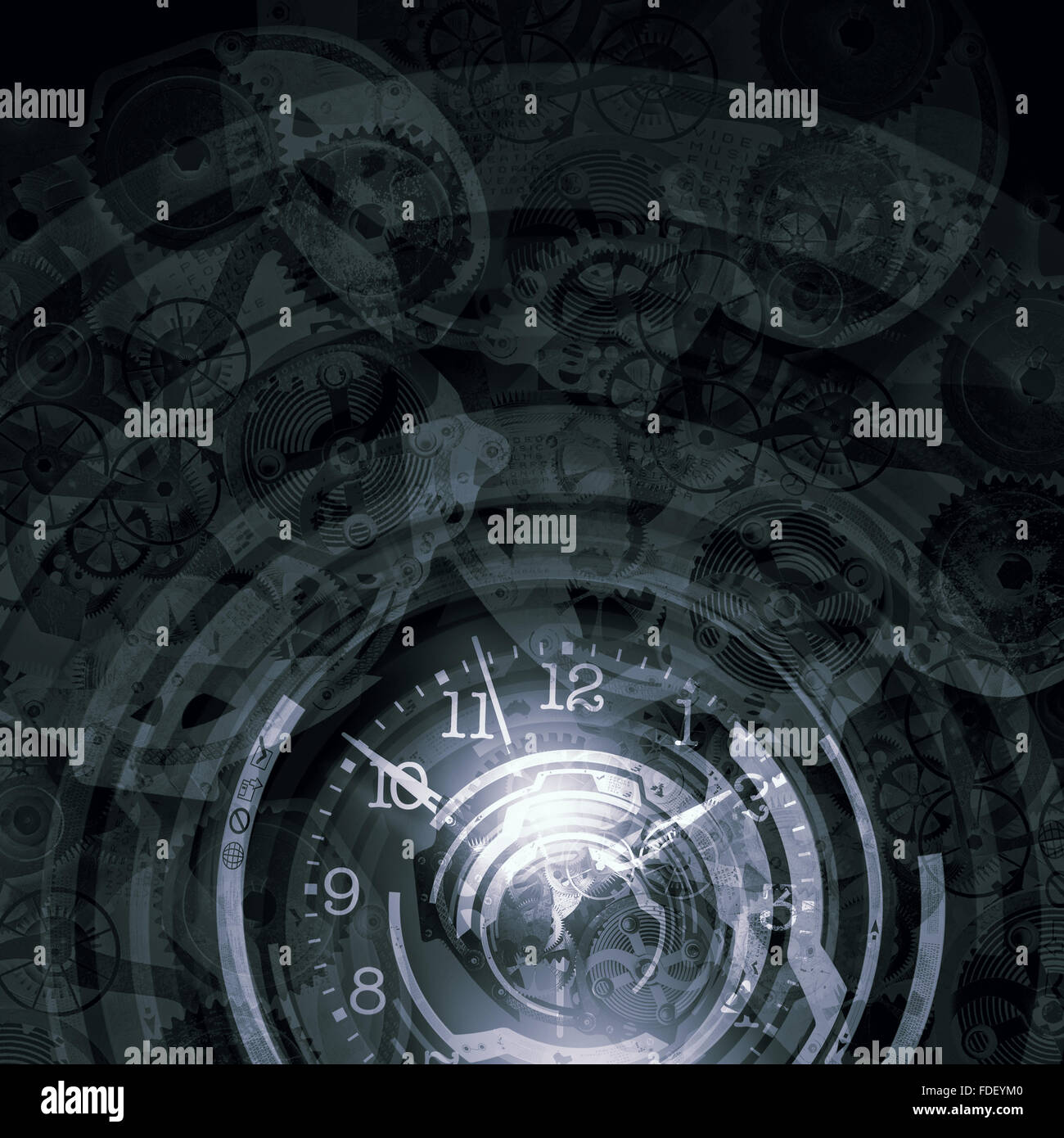 Background image with gears mechanism and time concept Stock Photo - Alamy