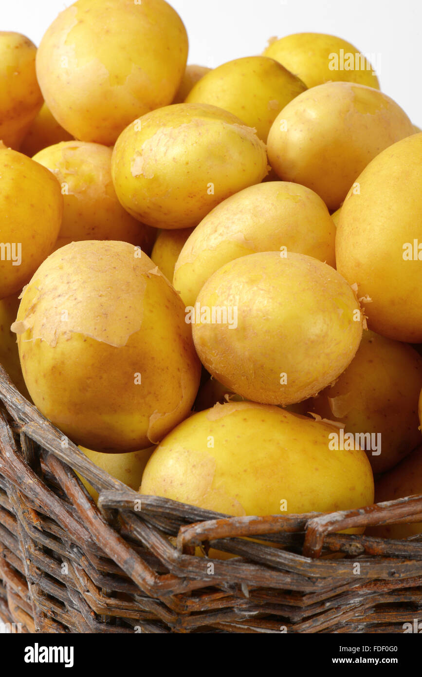 Baby potato in basket hi-res stock photography and images - Alamy