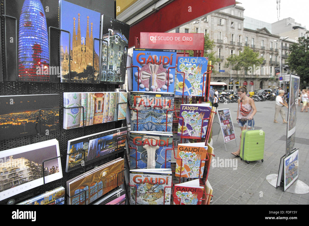 Newspaper stand, Catalunya square, Barcelona, Catalonia, Spain Stock ...