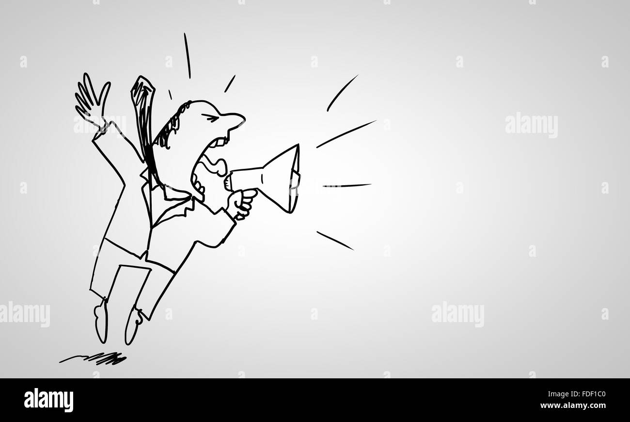 Angry boss white background Black and White Stock Photos & Images - Alamy