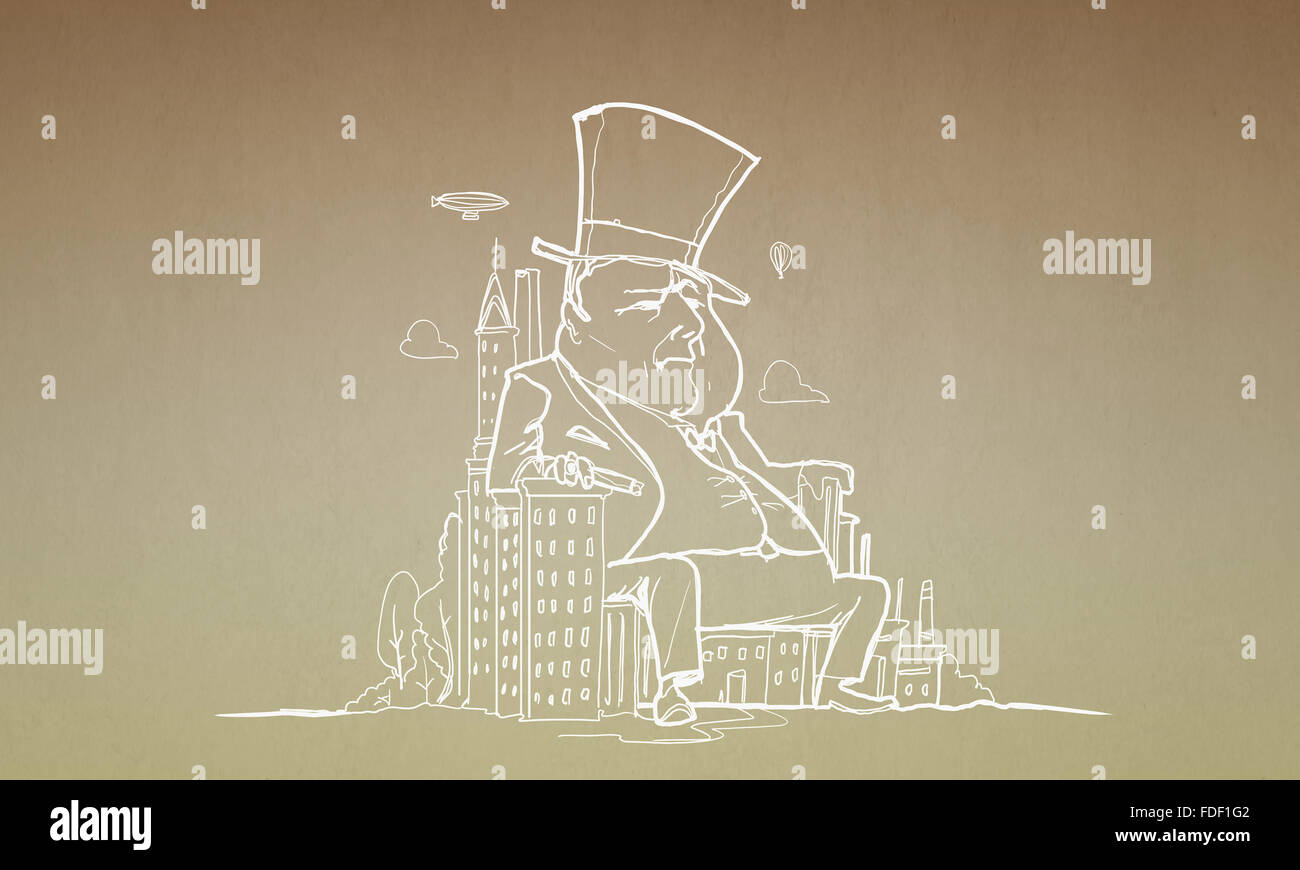 Caricature of funny banker man on white background Stock Photo - Alamy