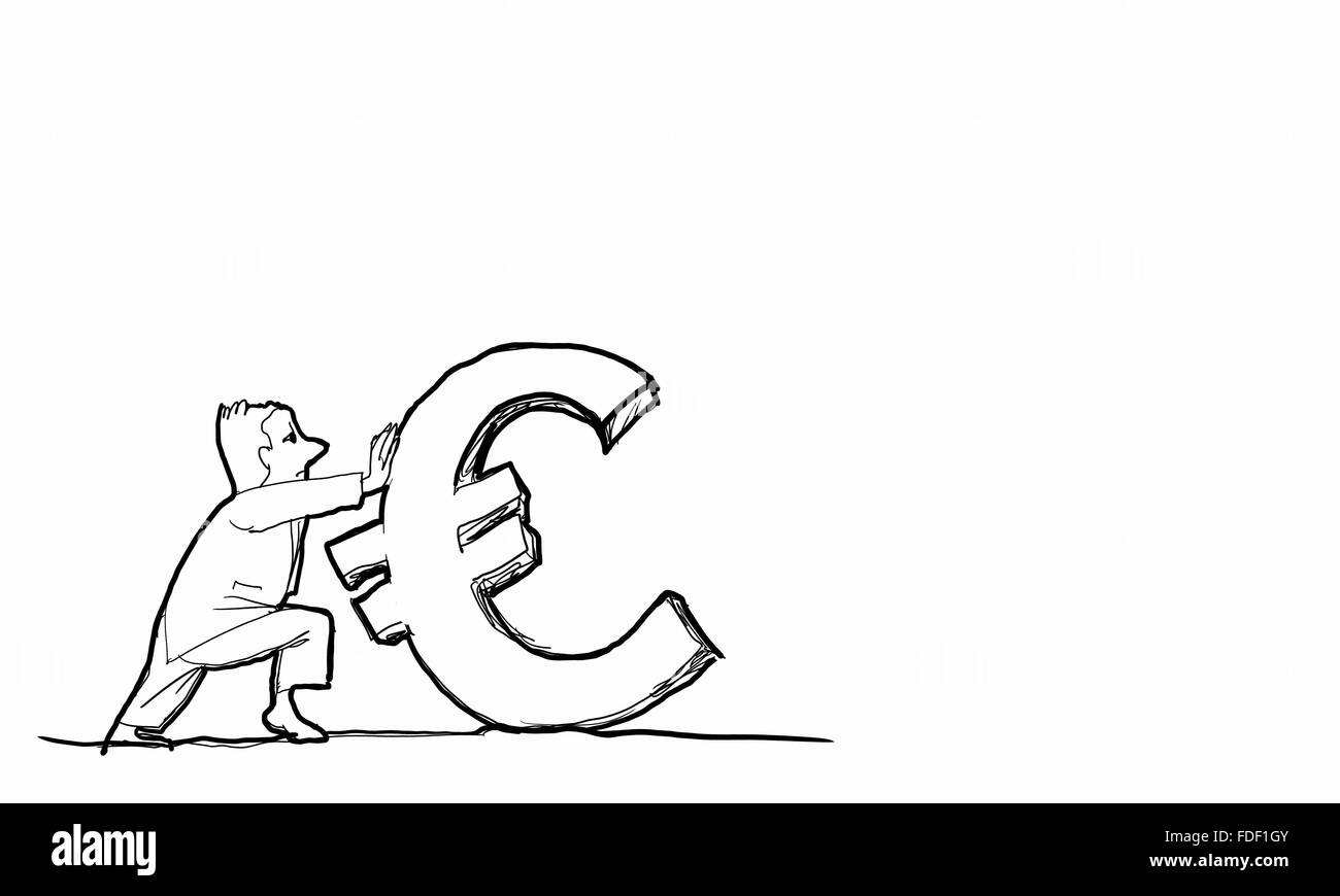 Cartoon sign euro Black and White Stock Photos & Images - Alamy