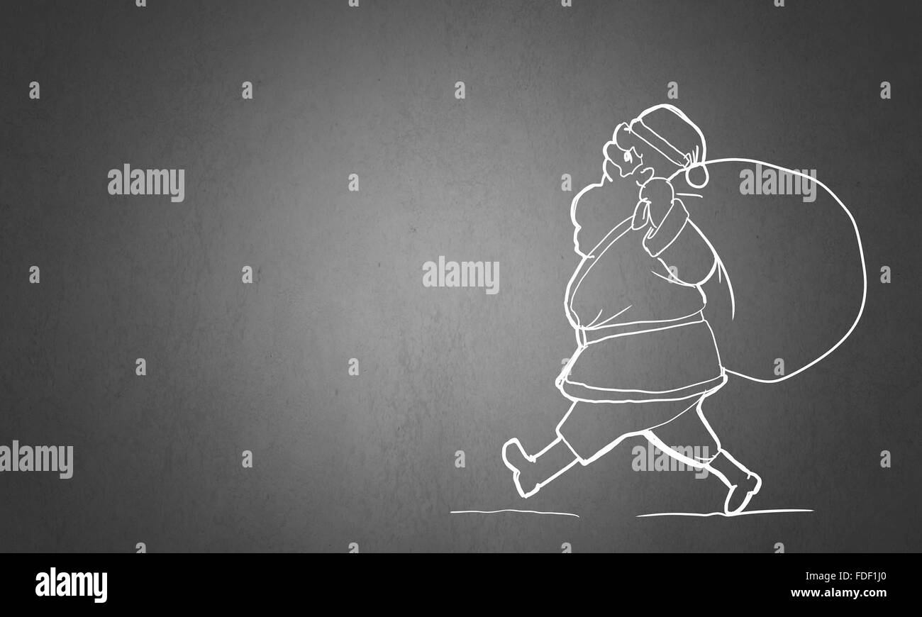 Santa bag of gifts Black and White Stock Photos & Images - Alamy