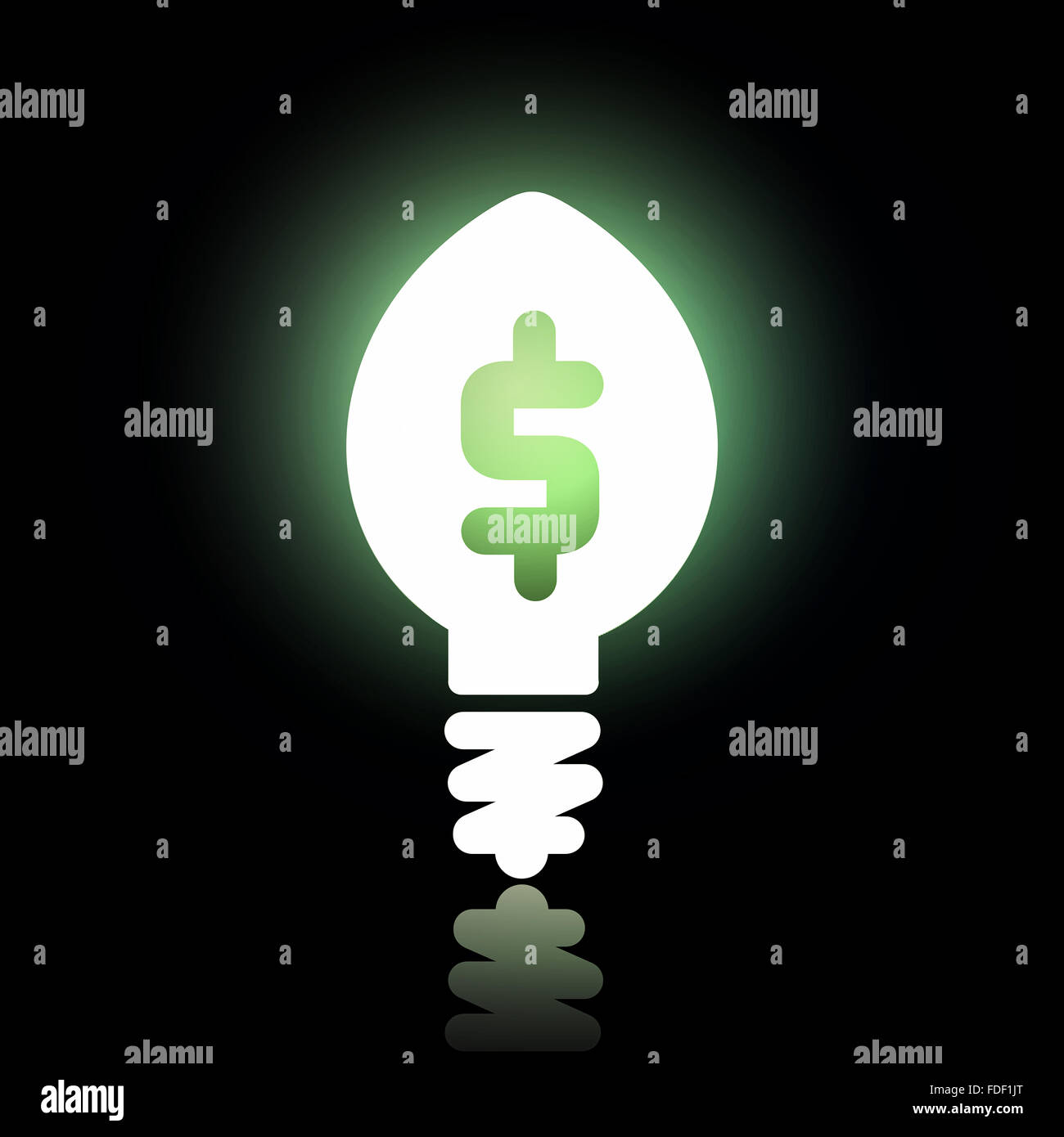 Glowing light bulb with dollar concept on black background Stock Photo ...