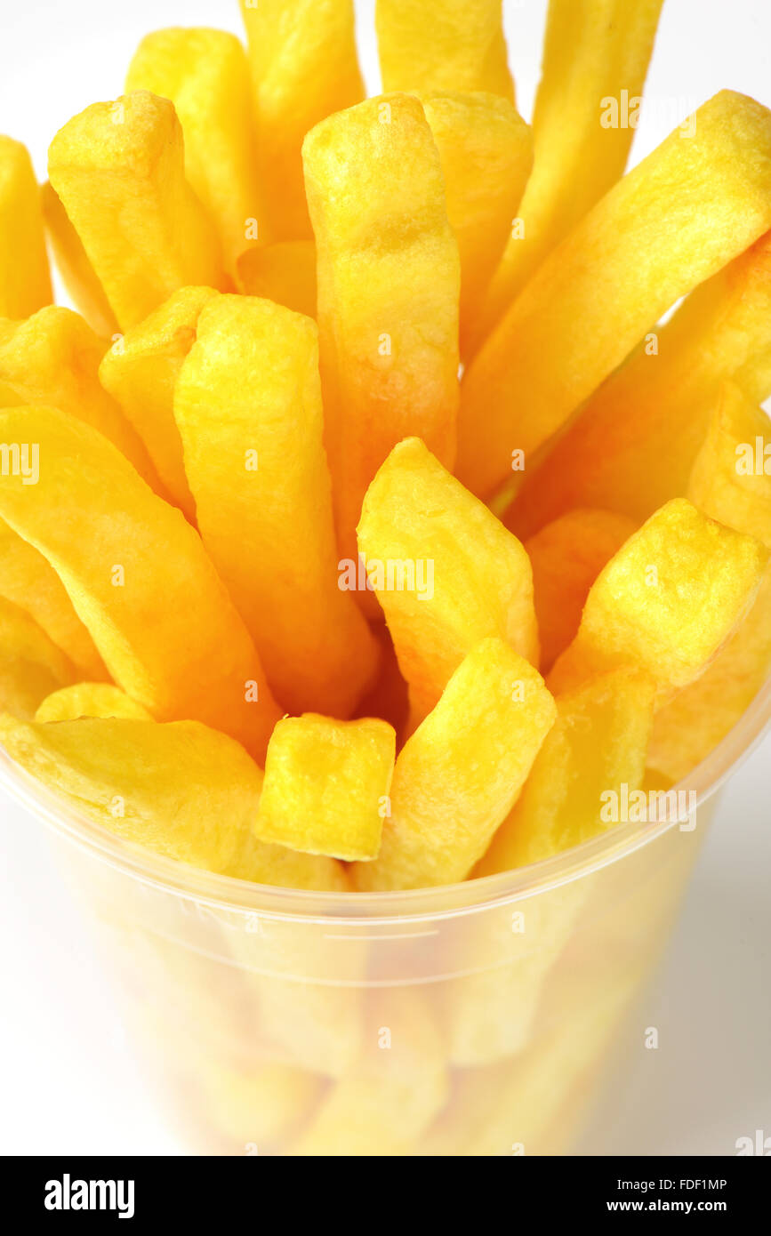 detail of french fries in plastic cup Stock Photo - Alamy