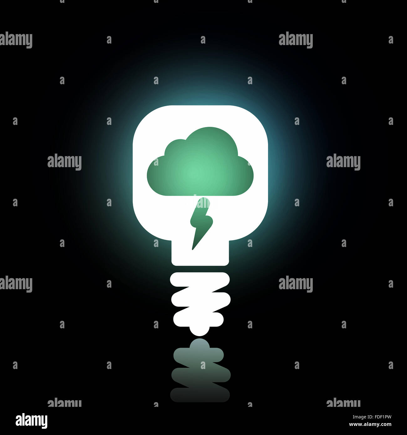 Light bulb glowing icon on dark background Stock Photo - Alamy
