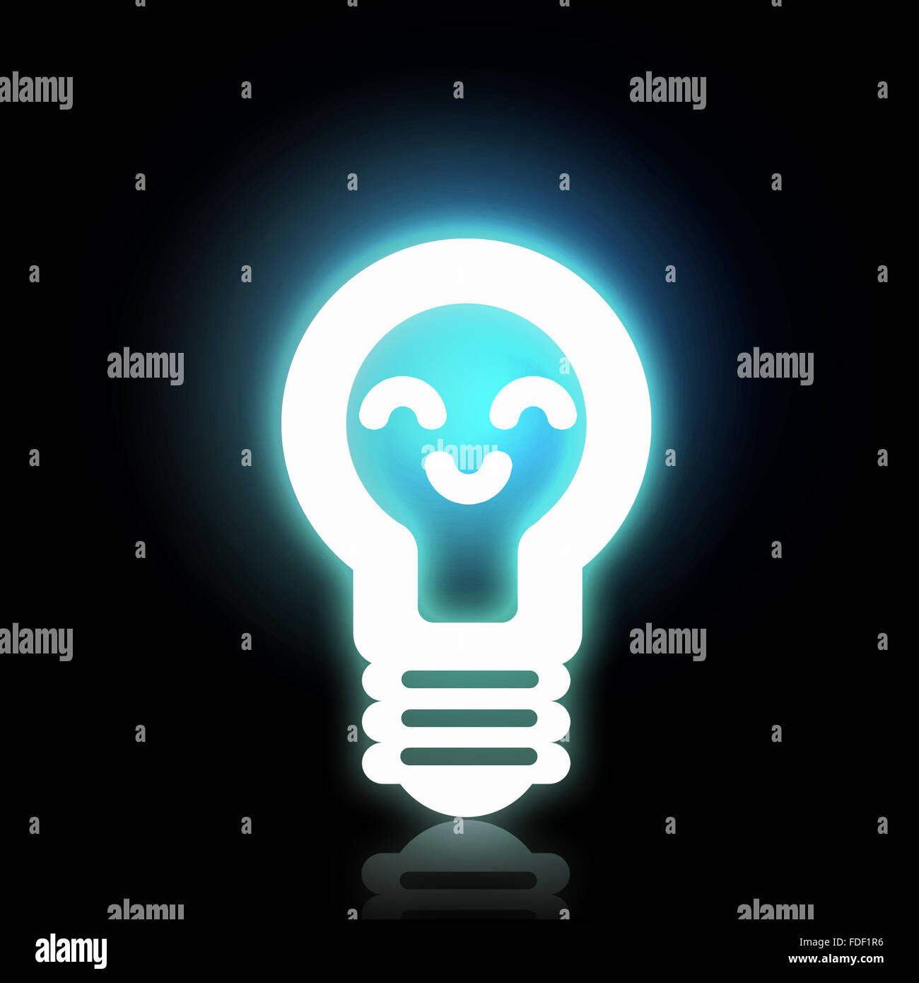 Light bulb glowing icon on dark background Stock Photo - Alamy