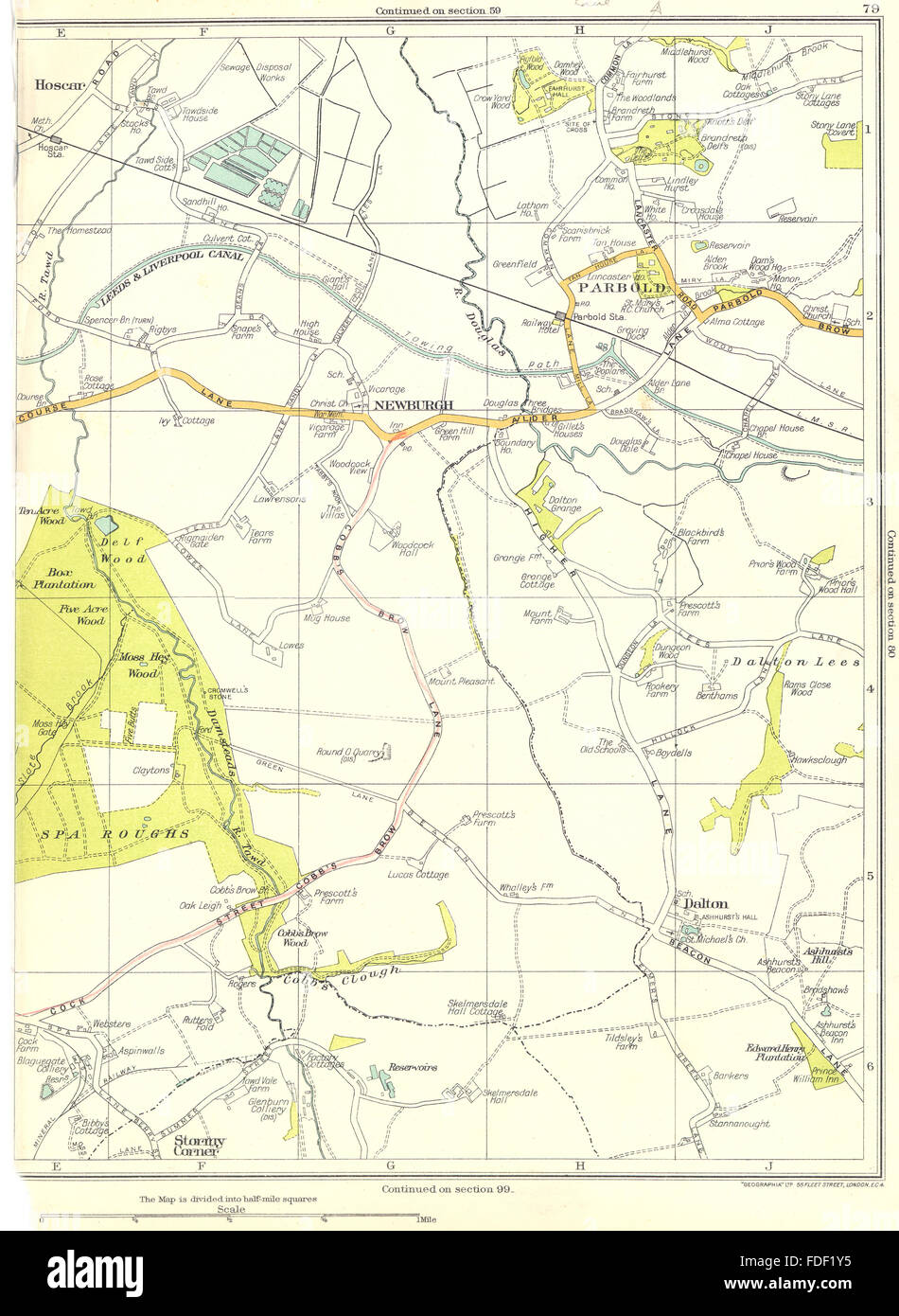 LANCASHIRE Spa Roughs Stormy Corner Dalton Newburgh Parbold Hoscar 1935 ...