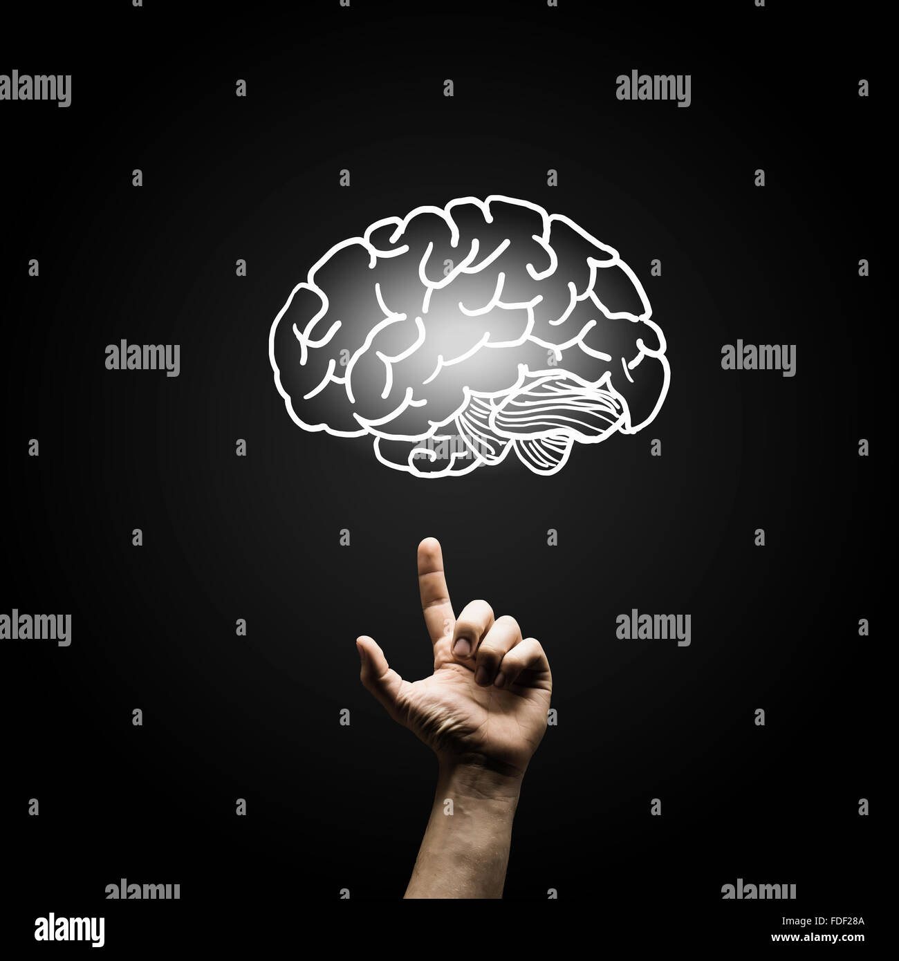 Human hand pointing finger brain hi-res stock photography and images ...