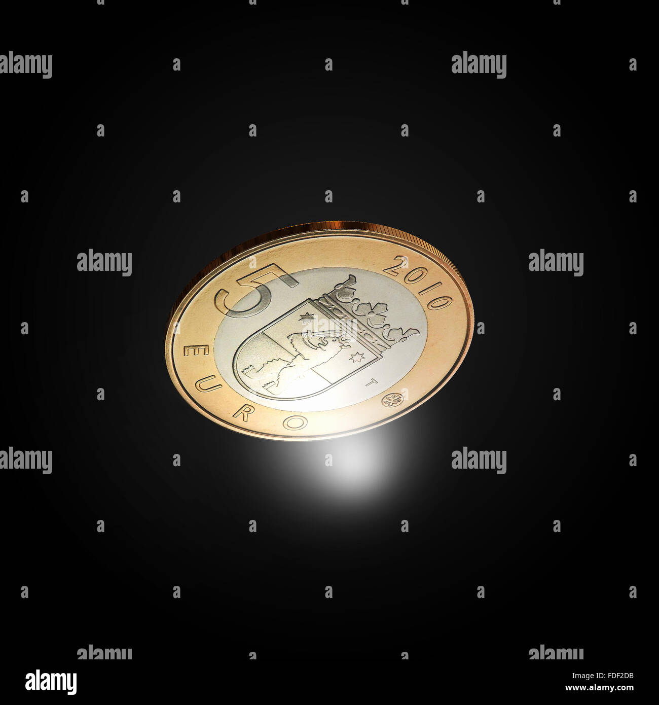 Human hand pointing with finger at euro coin Stock Photo - Alamy