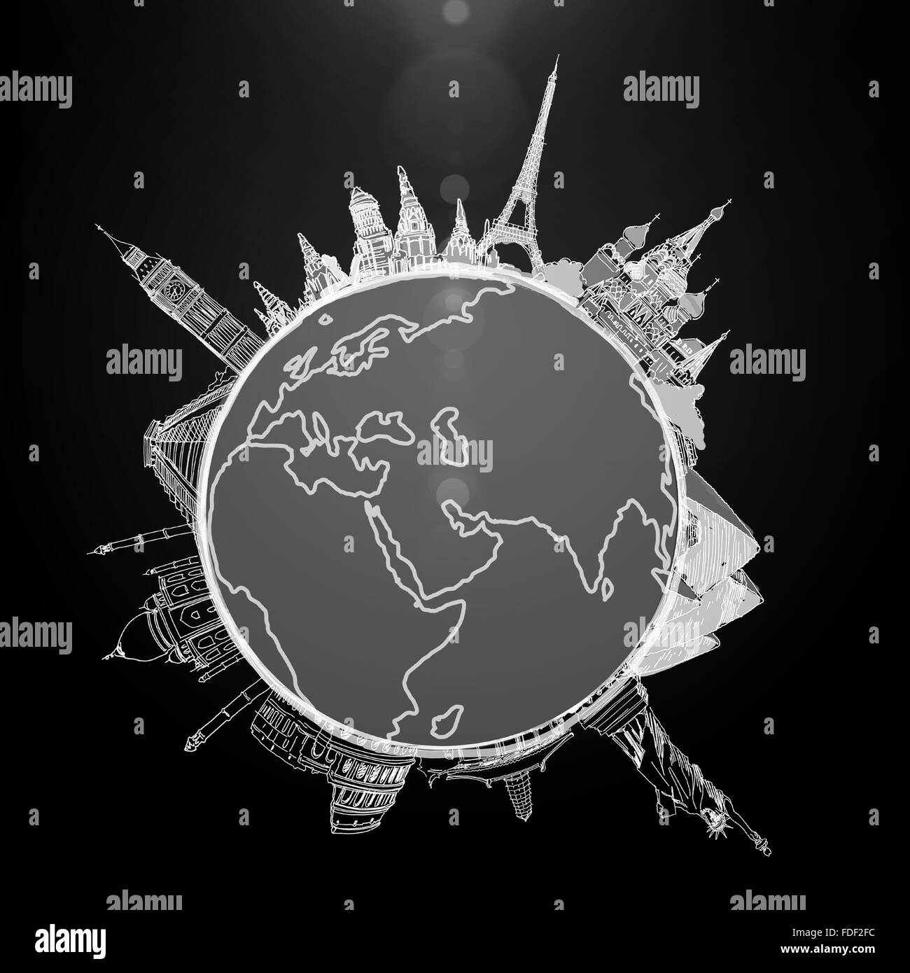 Man pointing finger world map Black and White Stock Photos & Images - Alamy