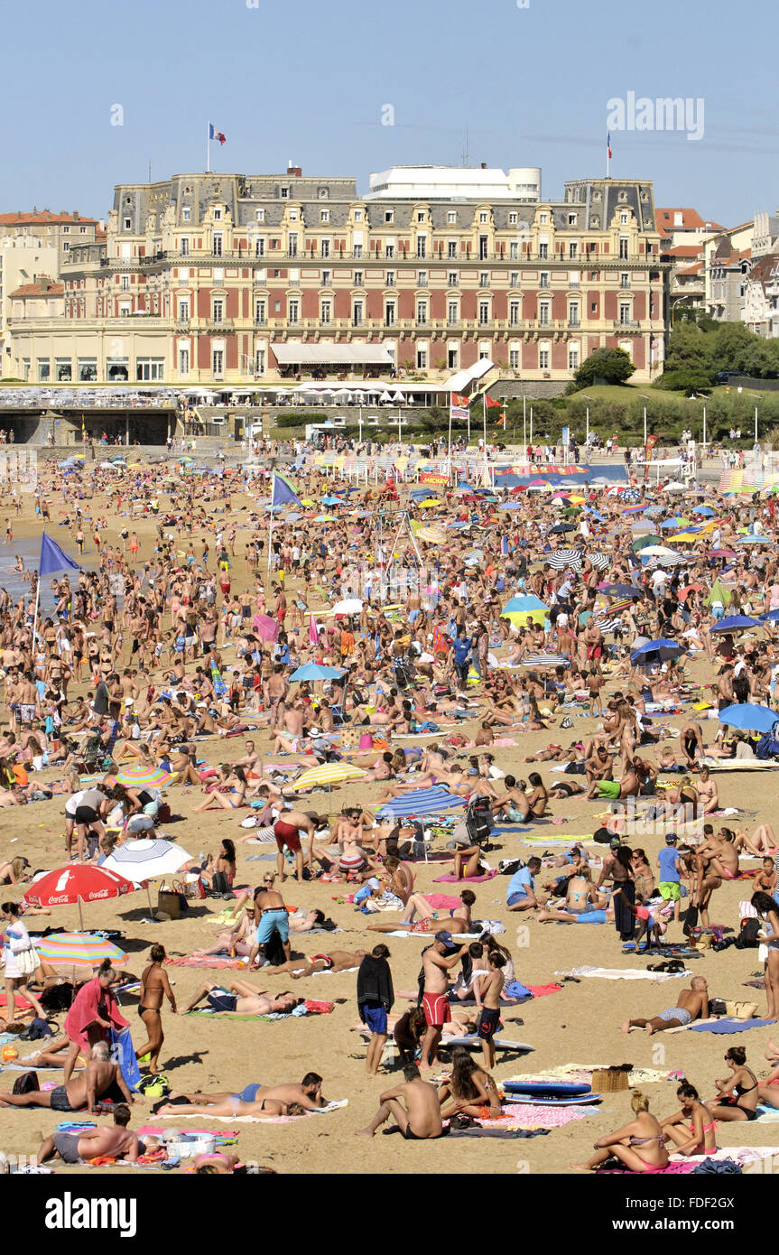 Biarritz beach, city on the Bay of Biscay, on the Atlantic coast in the ...