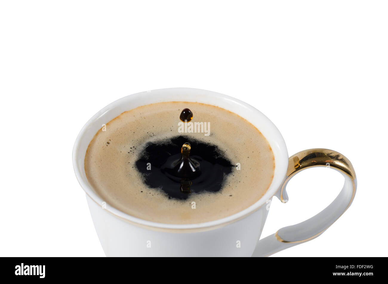 cup of coffee with a drop of coffee Stock Photo - Alamy