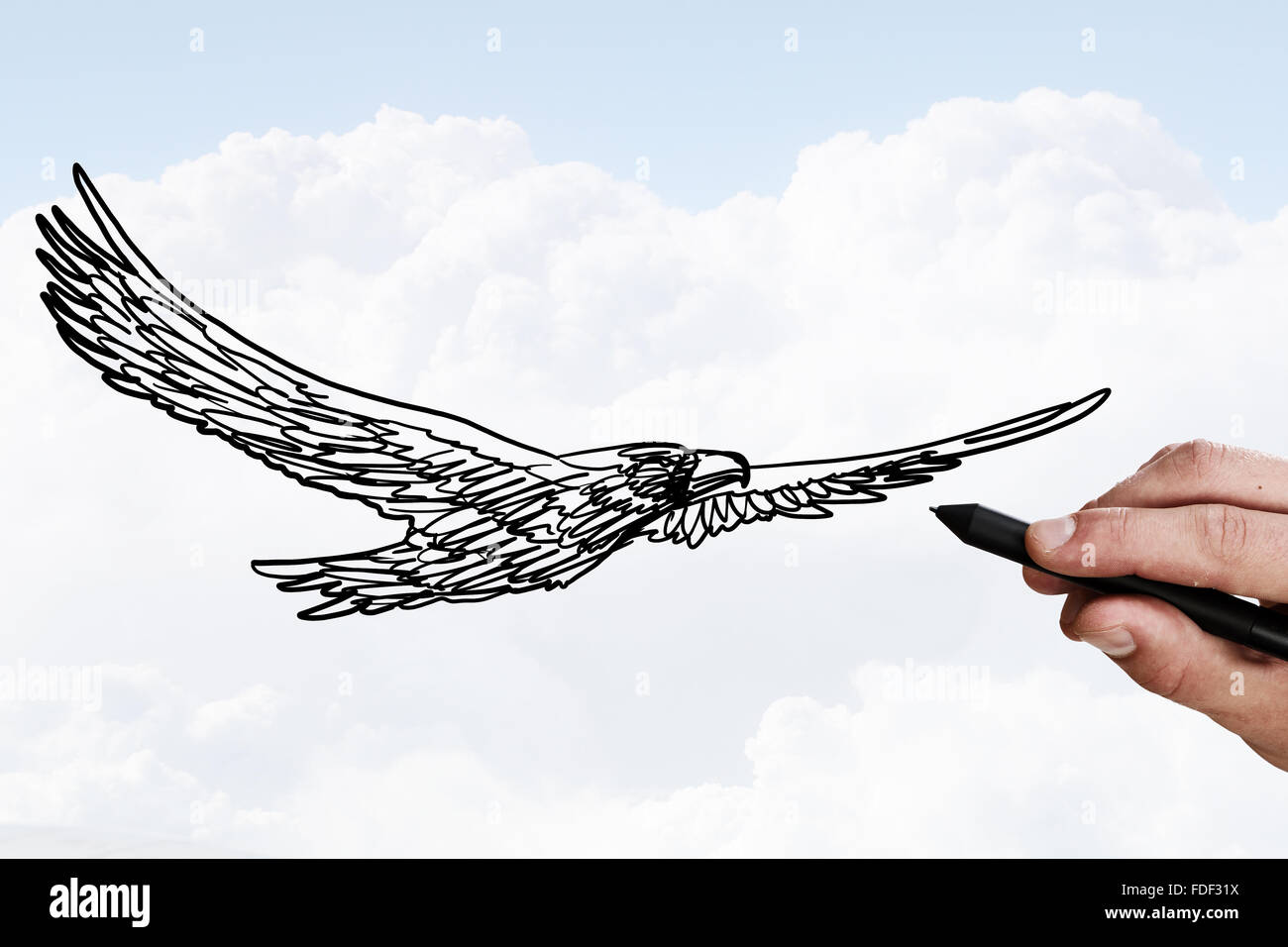 Flying Person Drawing