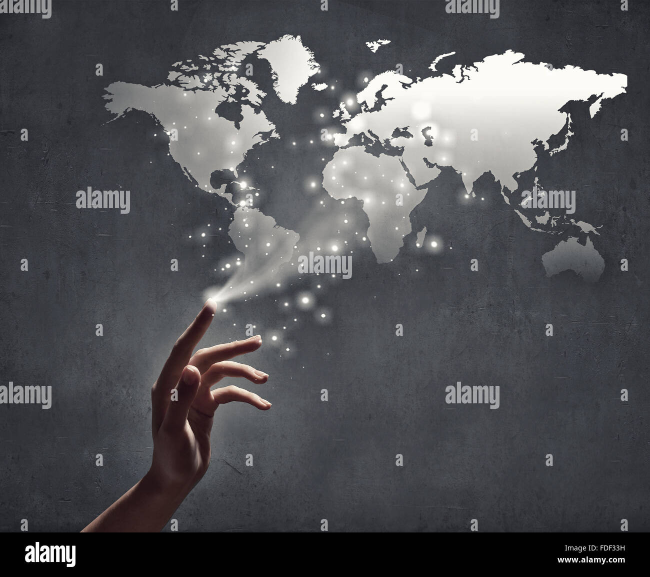 Hand gesture of earth touching hi-res stock photography and images - Alamy