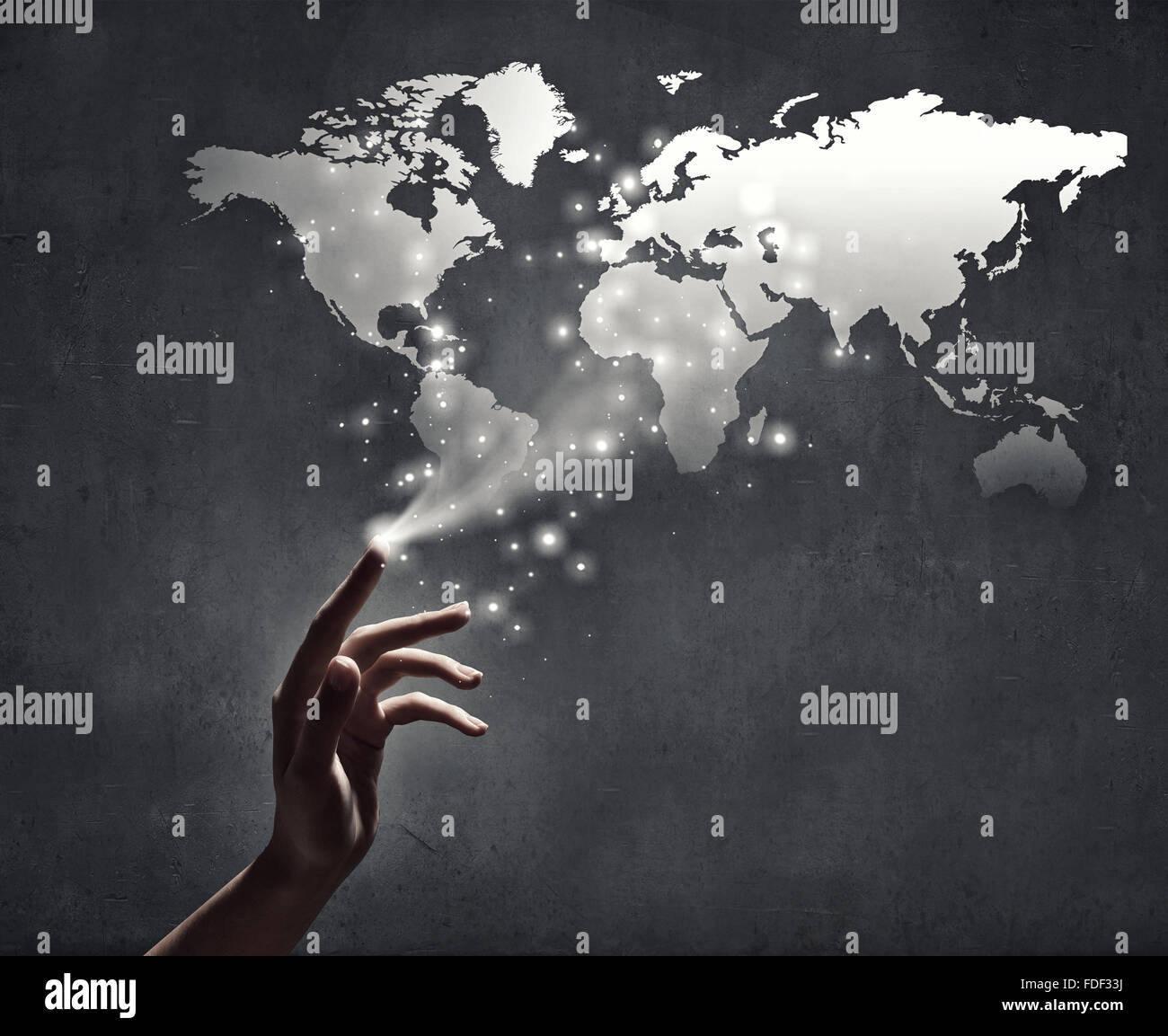 Hand gesture of earth touching hi-res stock photography and images - Alamy
