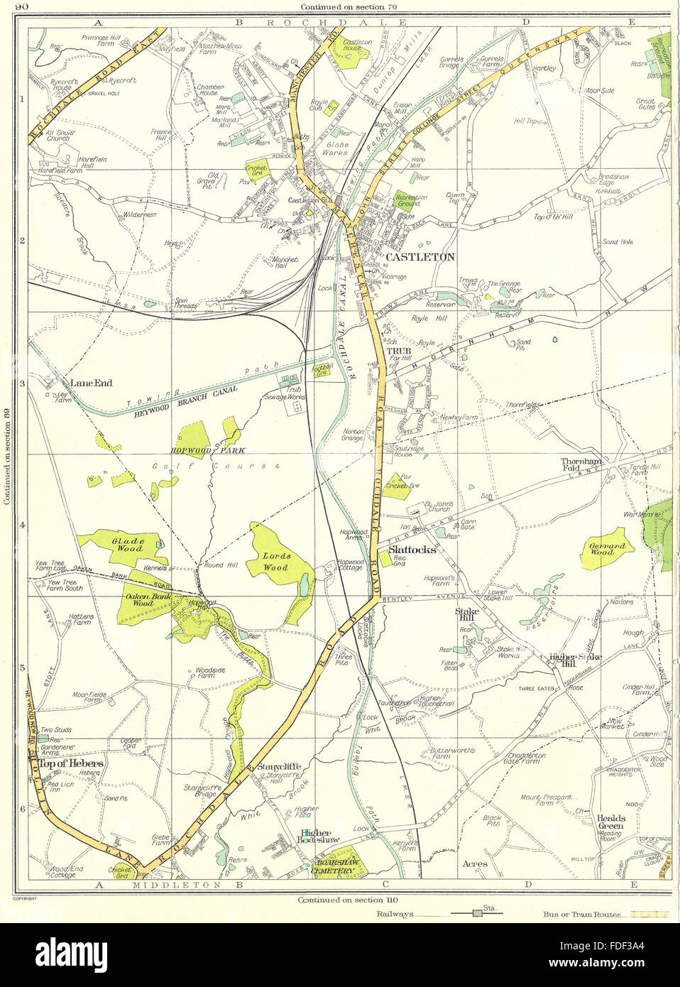 LANCASHIRE Rochdale Castleton Trub Slattocks Higher Boarshaw 1935 old ...