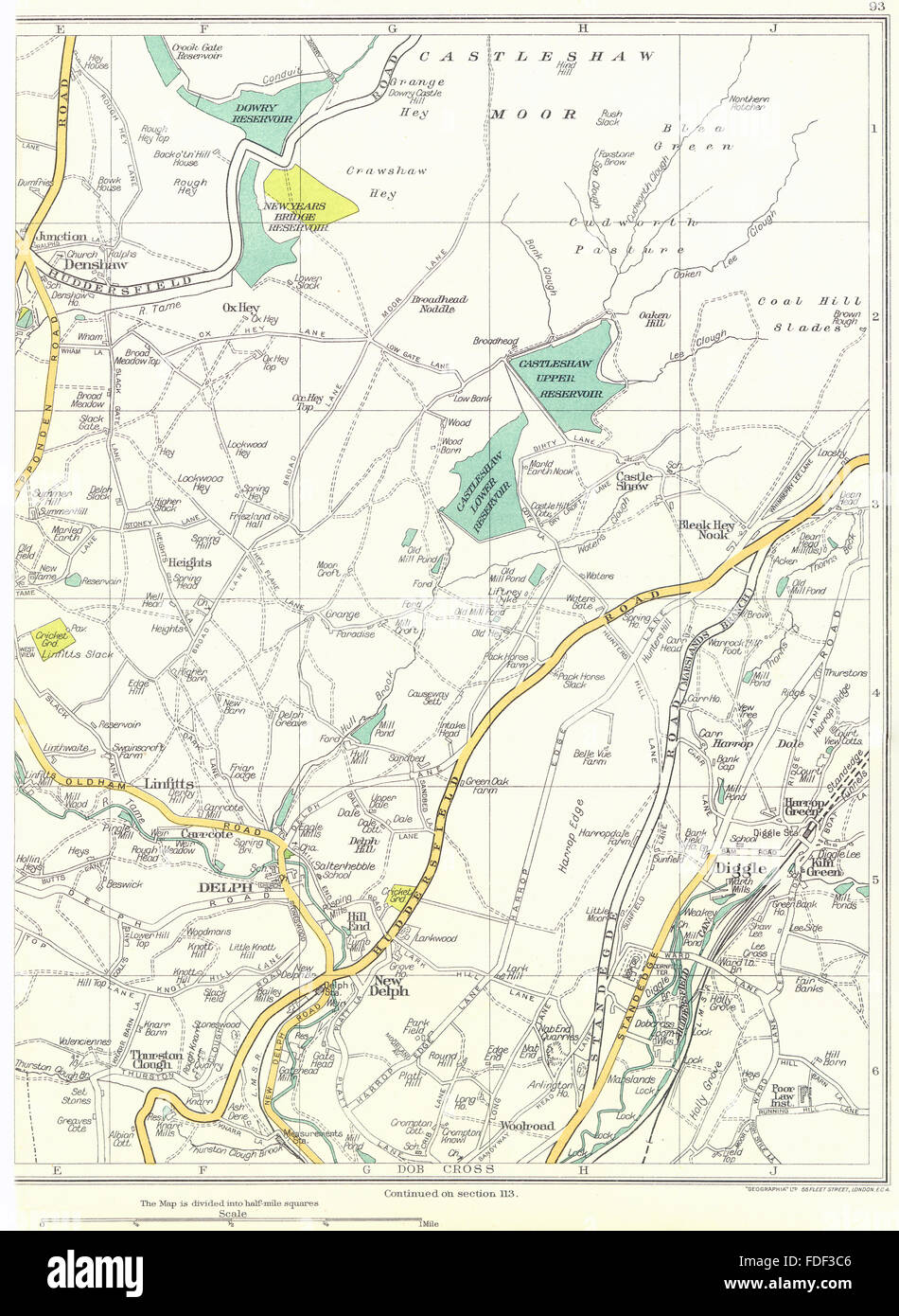 YORKSHIRE New Delph Linfitts Denshaw Thurston Clough Diggle Dob Cross ...