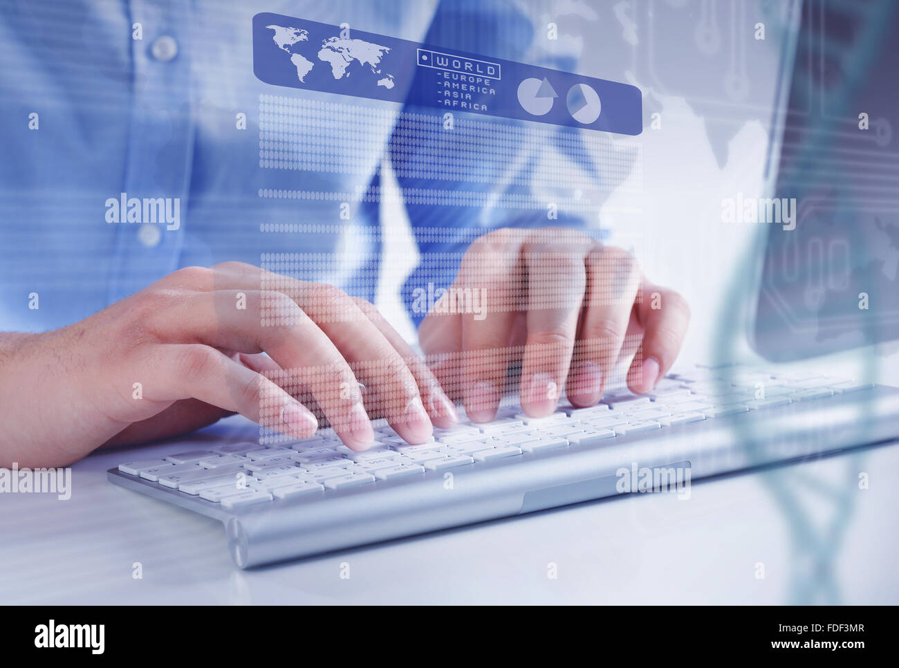 Hands of businessman working with keyboard and mouse Stock Photo - Alamy