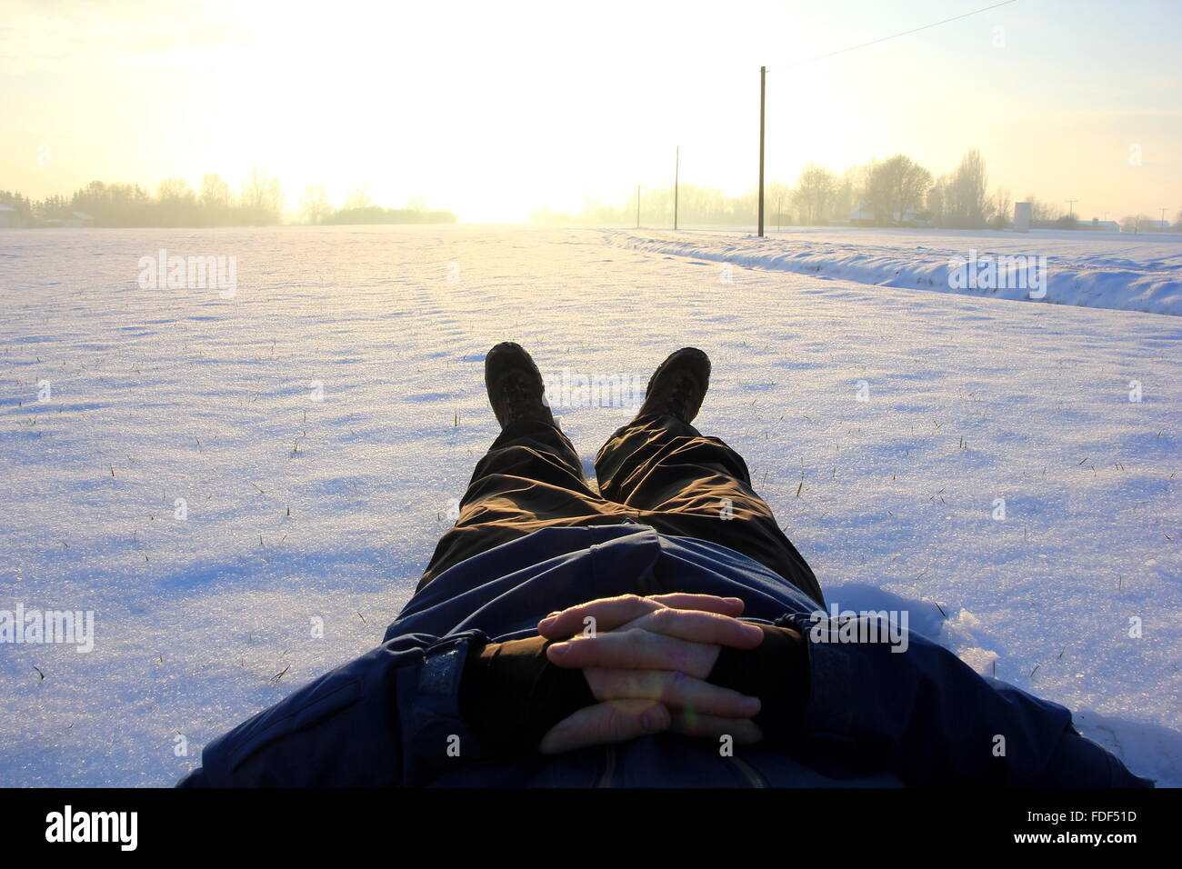 relaxing in the snow Stock Photo - Alamy