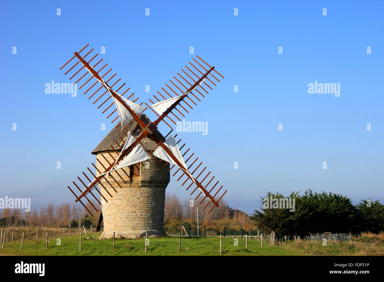 windmill in france Stock Photo - Alamy