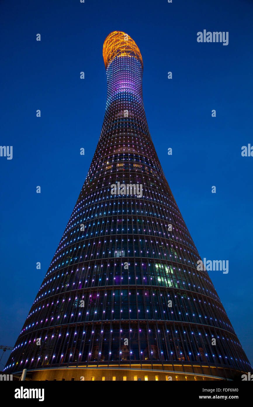 The Aspire Tower (The Torch Doha) Building, Doha, Qatar Stock Photo - Alamy