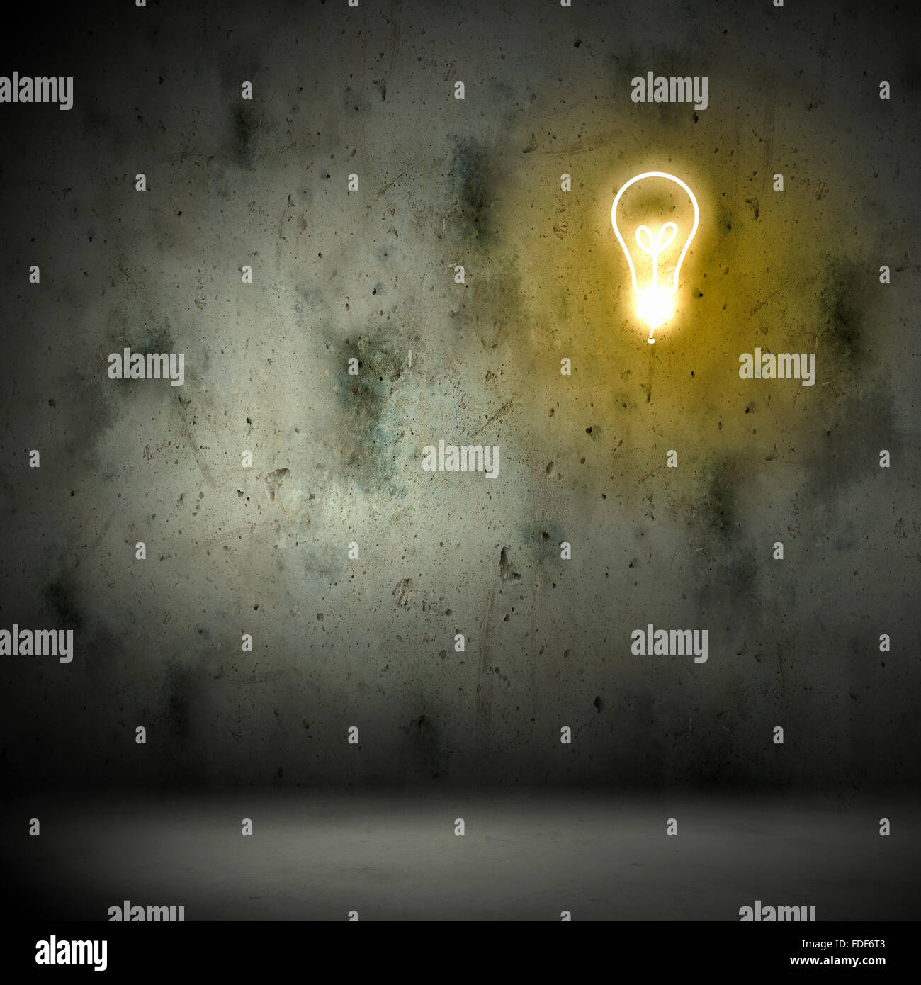 Background image with electric bulb illustration. Idea concept Stock ...