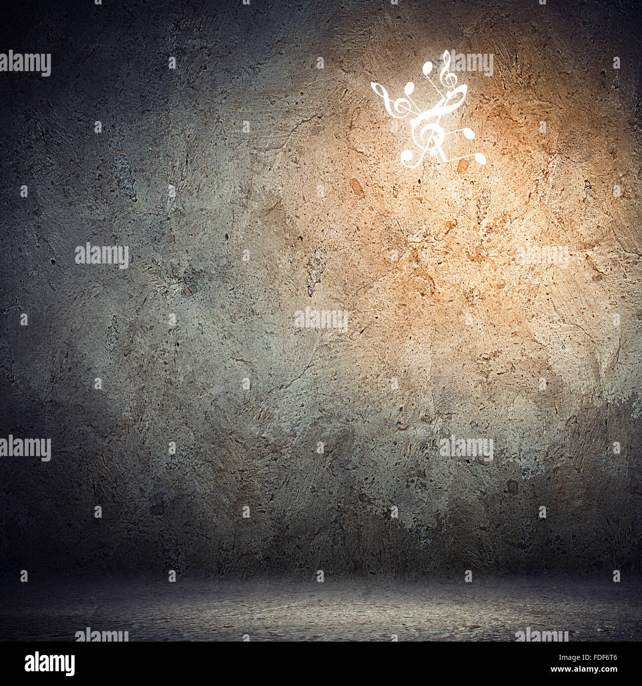 Grey background image with music note symbols Stock Photo - Alamy