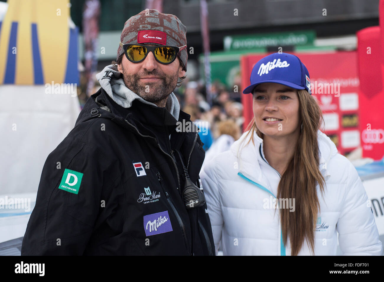 Maribor, Slovenia. 30th January, 2016. Tina Maze and Andrea Massi at ...