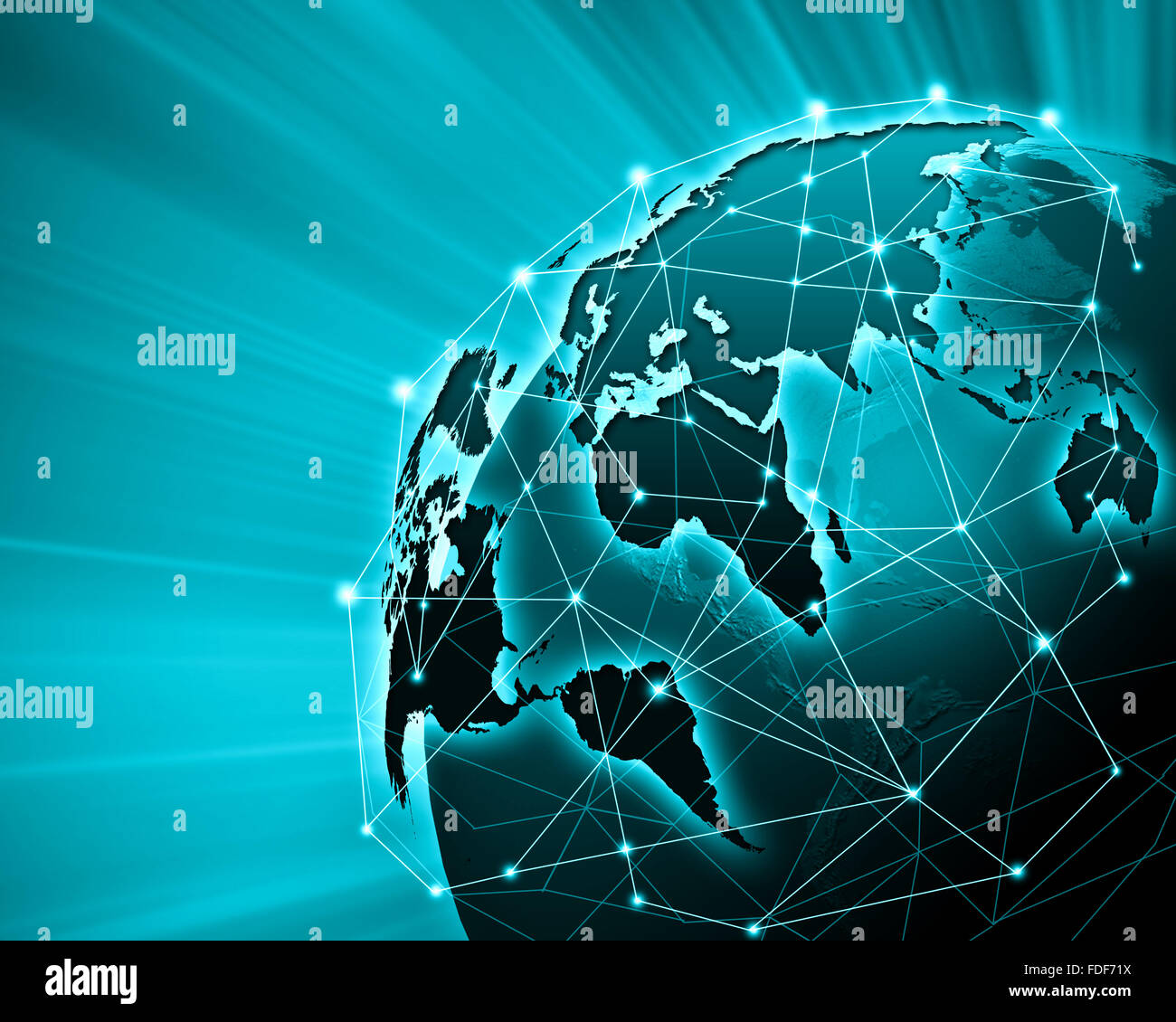 Green vivid image of globe. Globalization concept Stock Photo - Alamy