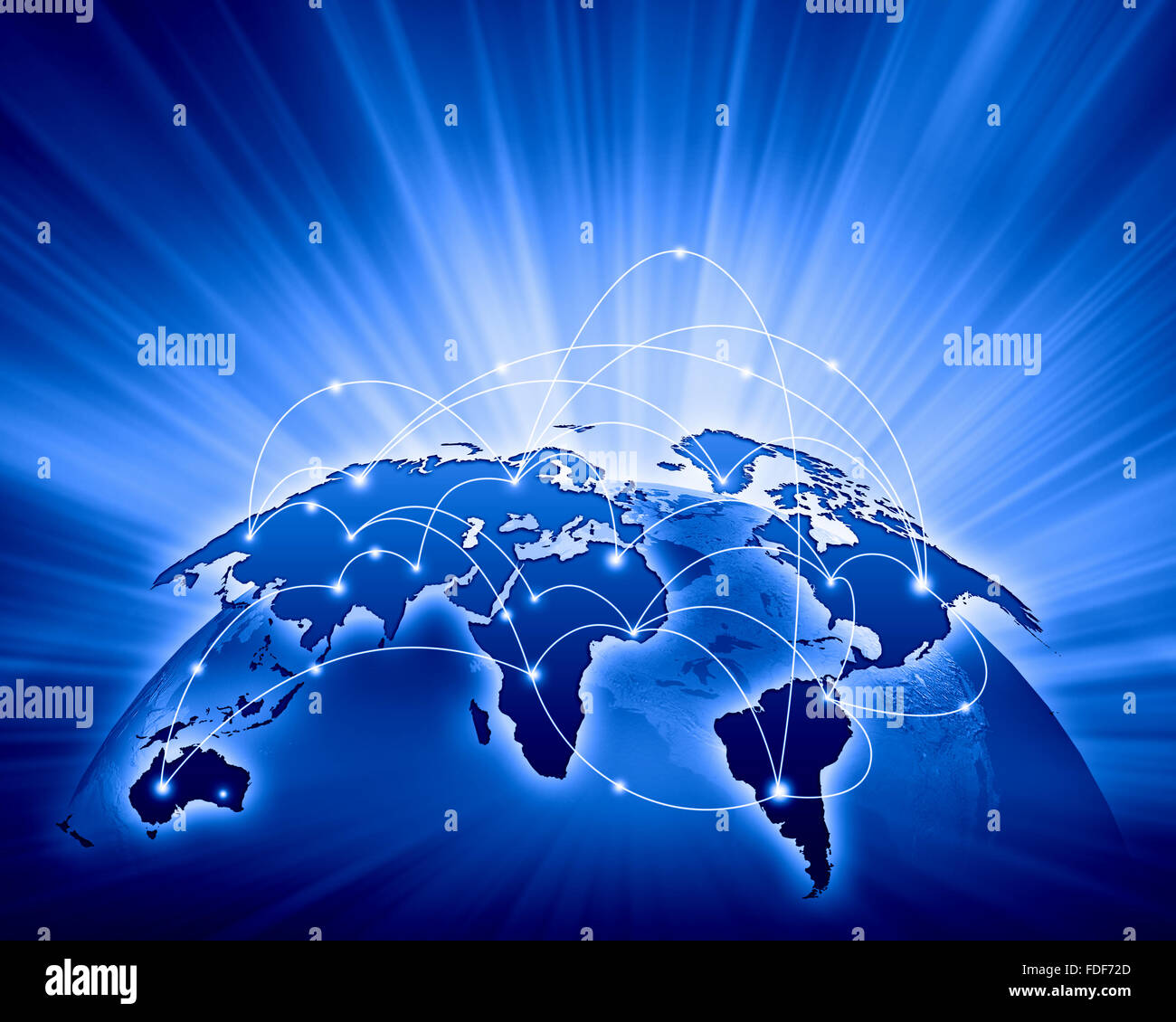 Blue vivid image of globe. Globalization concept Stock Photo - Alamy