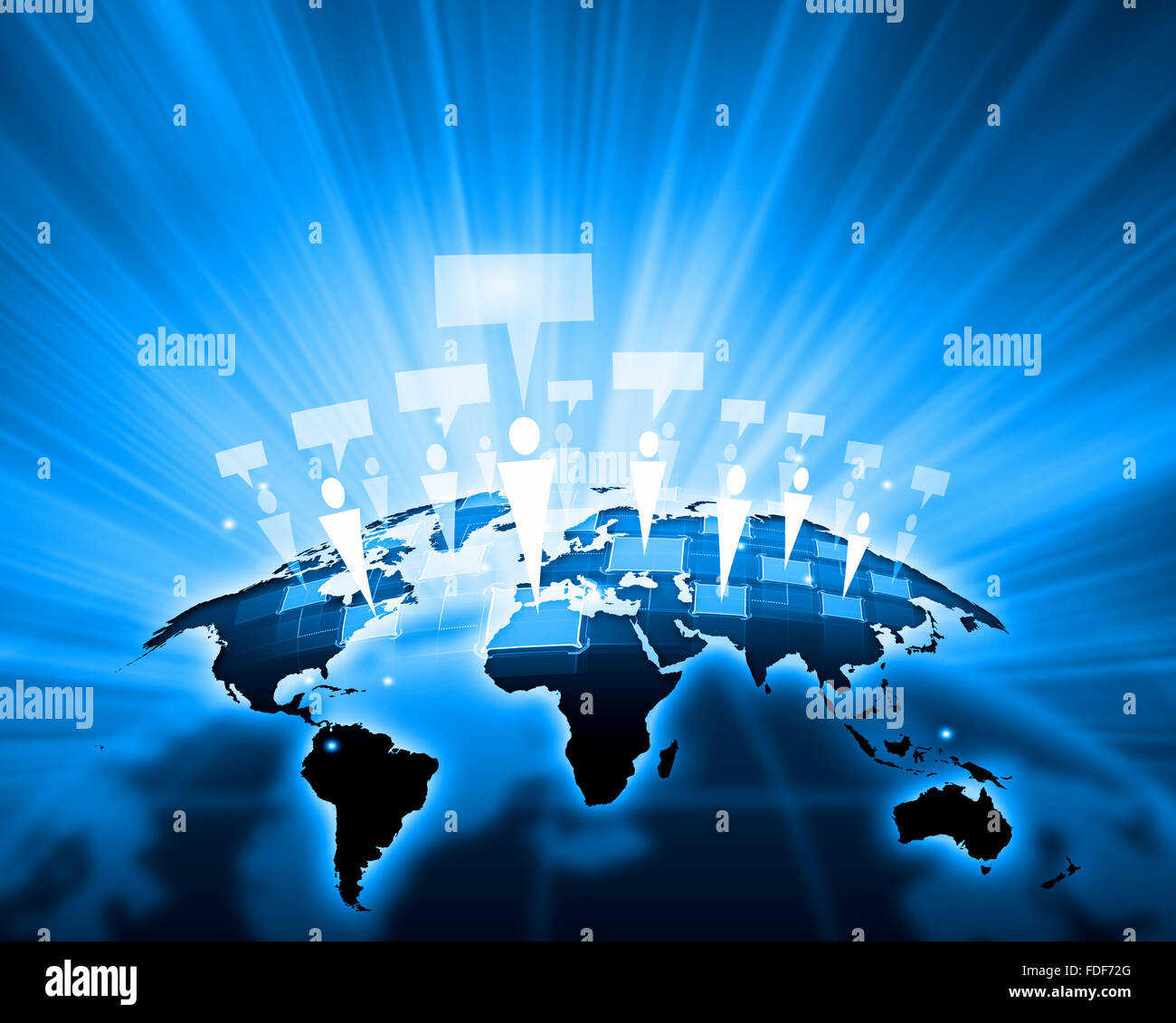 Blue vivid image of globe. Globalization concept Stock Photo - Alamy