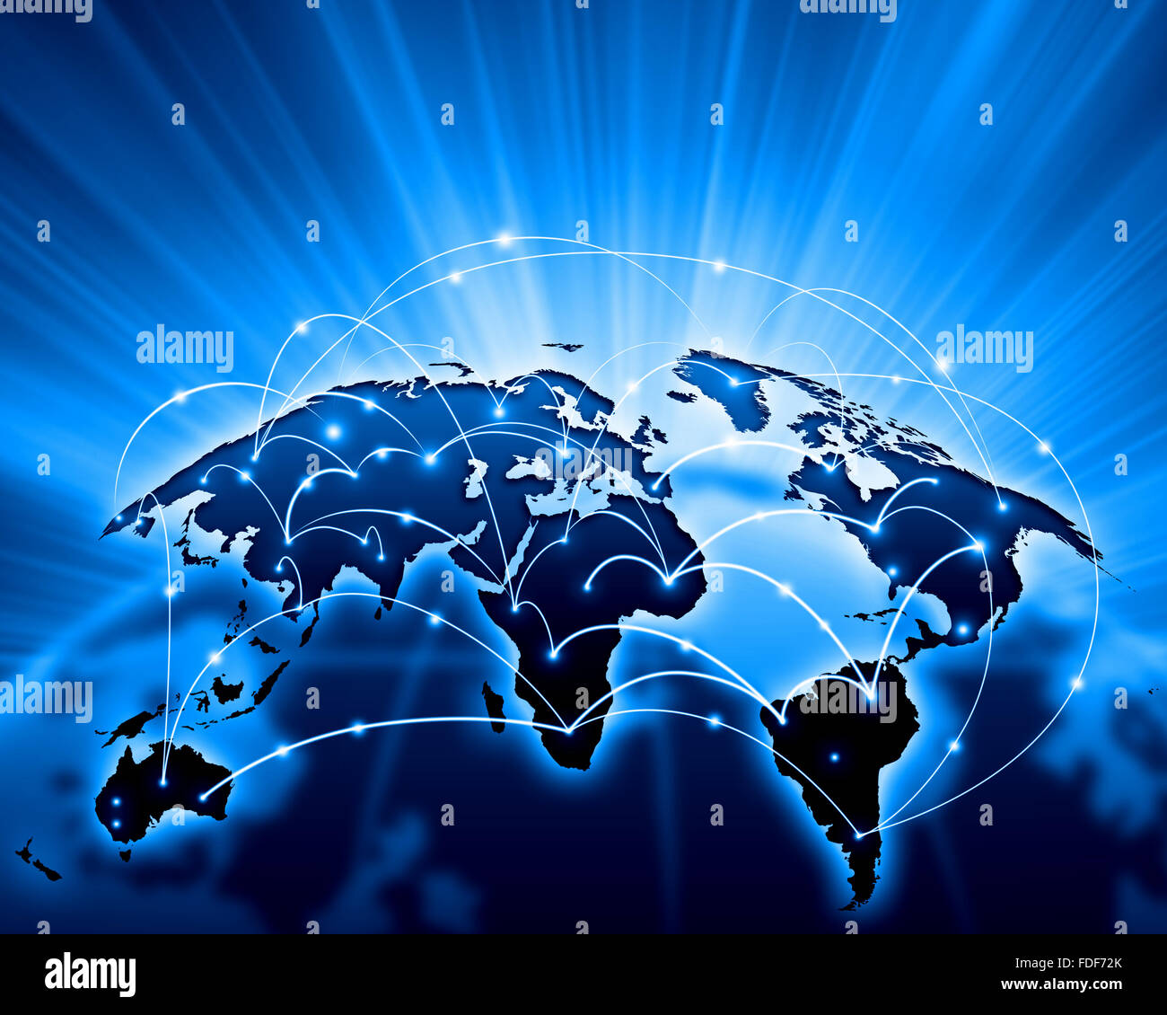Blue vivid image of globe. Globalization concept Stock Photo - Alamy