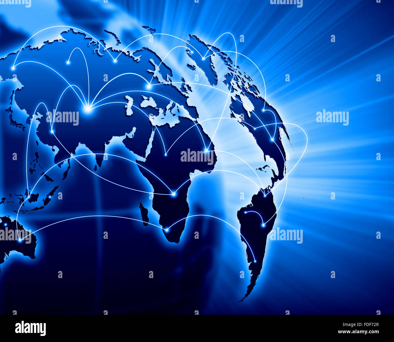 Blue vivid image of globe. Globalization concept Stock Photo - Alamy