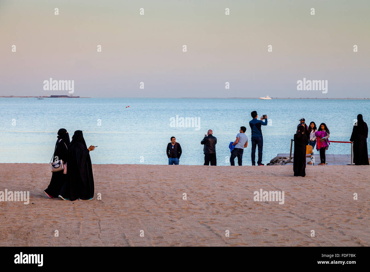Local People On The Beach At The Katara Cultural Village, Doha, Qatar ...
