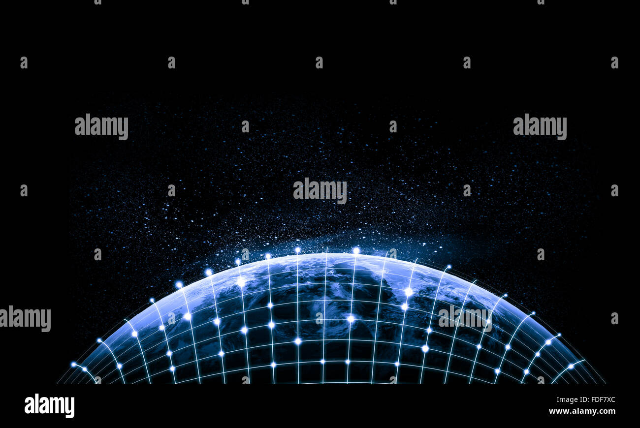 Blue vivid image of globe. Globalization concept. Elements of this ...