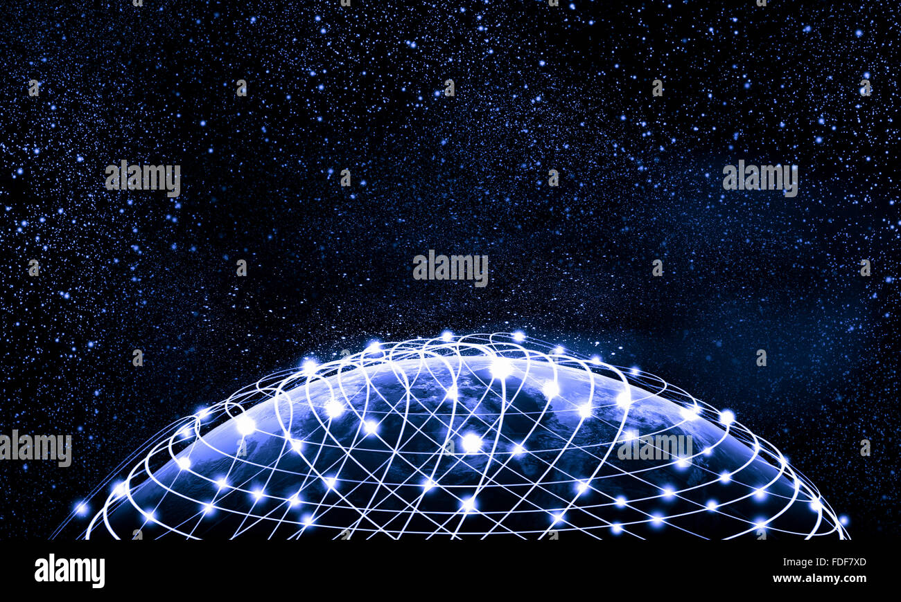 Blue vivid image of globe. Globalization concept. Elements of this ...