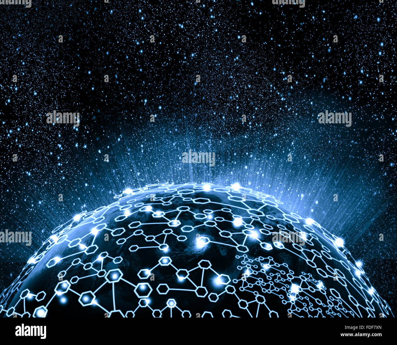 Blue vivid image of globe. Globalization concept. Elements of this ...