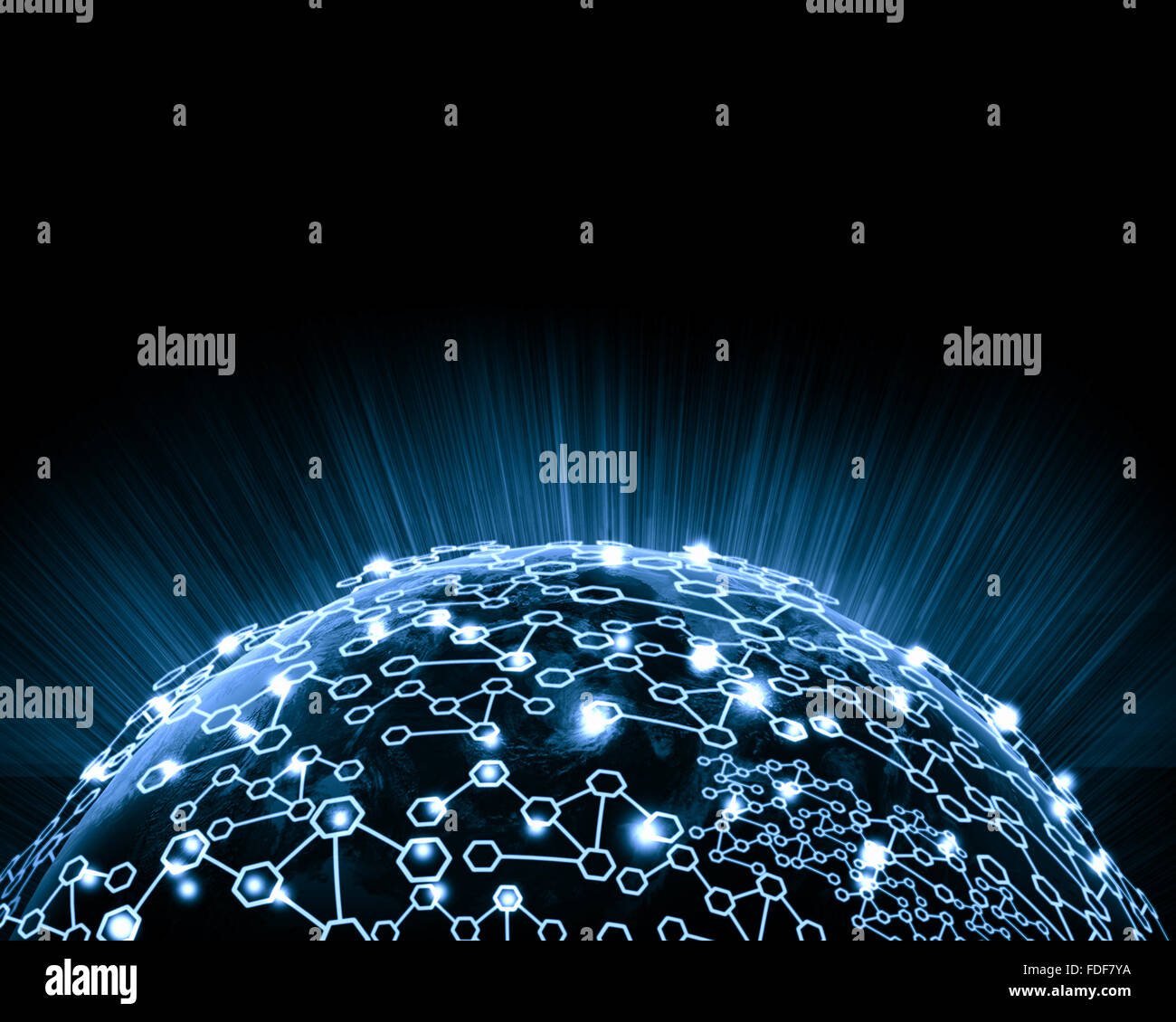 Blue vivid image of globe. Globalization concept. Elements of this ...