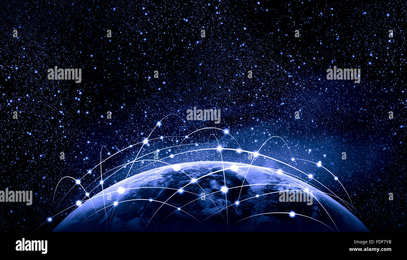 Blue vivid image of globe. Globalization concept. Elements of this ...