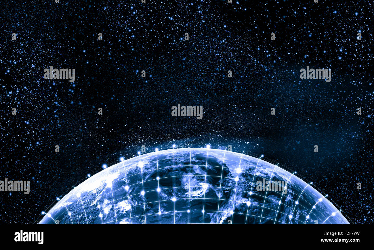 Blue vivid image of globe. Globalization concept. Elements of this ...