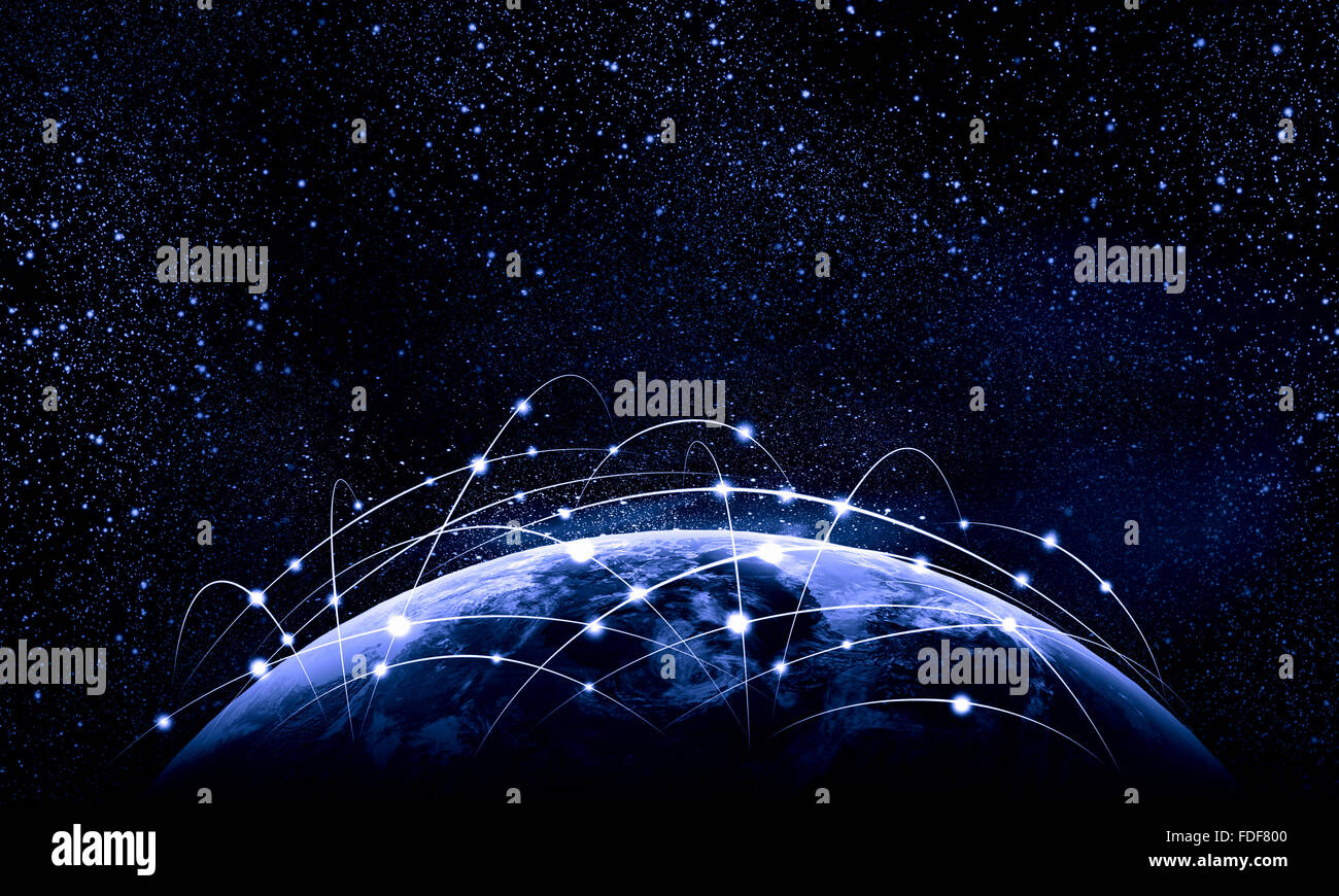 Blue vivid image of globe. Globalization concept. Elements of this ...