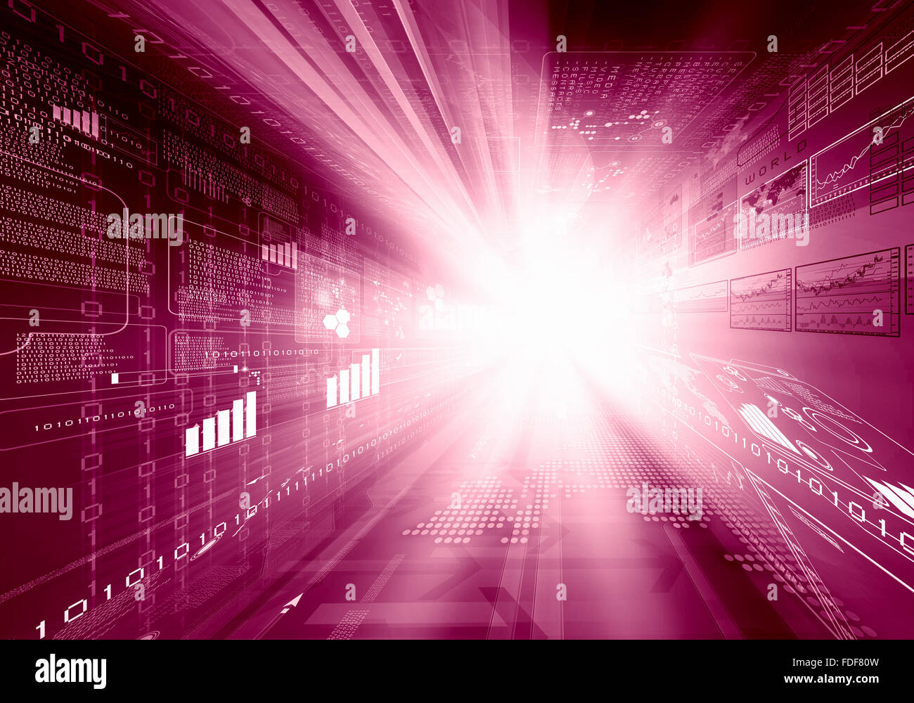 Digital background image with technology symbols and icons Stock Photo ...